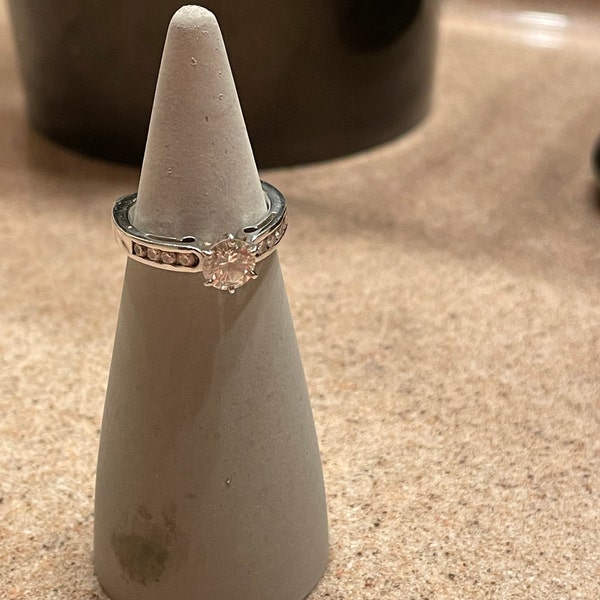 Concrete Ring Cone, Ring Holder, Marbled Concrete Cone, Ring Cone, Ring ...