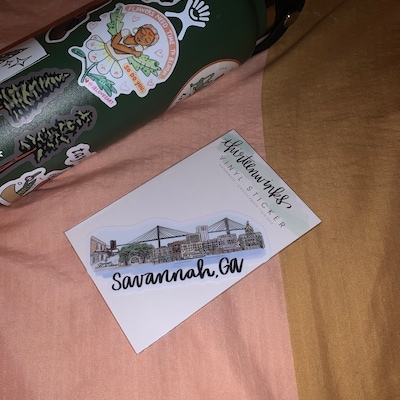 Savannah Georgia Skyline Sticker - Etsy