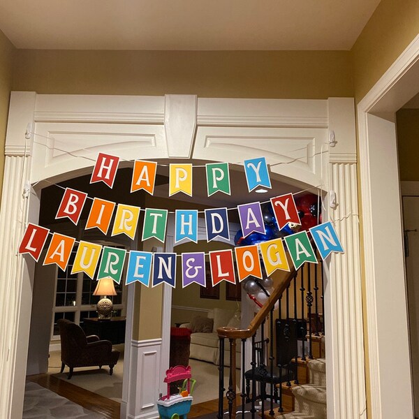 Rainbow Birthday Banner, Personalized Colorful Happy Birthday - Etsy