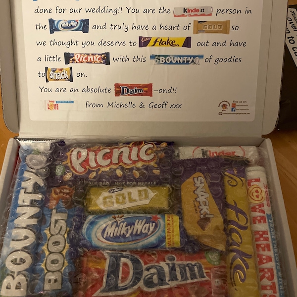 Thank You Personalised Chocolate Message Gift Box - Etsy UK