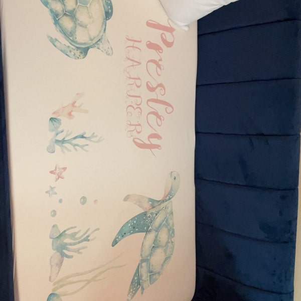 Sea Turtle Crib Bedding Set, Crib Bedding Set Girl, Sea Turtle Nursery ...