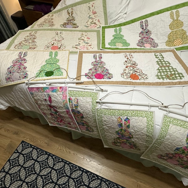 Bunny Rabbit Quilt Pattern | Country Bunnies Quilt Pattern PDF | the ...