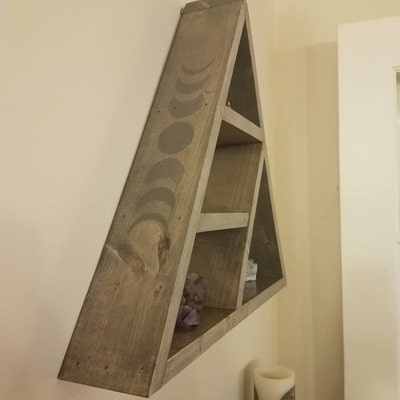 Triangle Altar Shelf With Moon Phases - Etsy