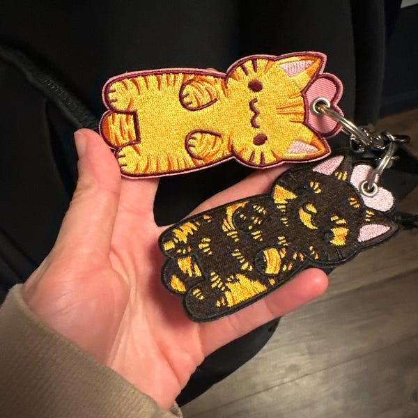 Calcifer Embroidered Tag Keychain Jet Tag Keyring Happy Fire Bacon With ...