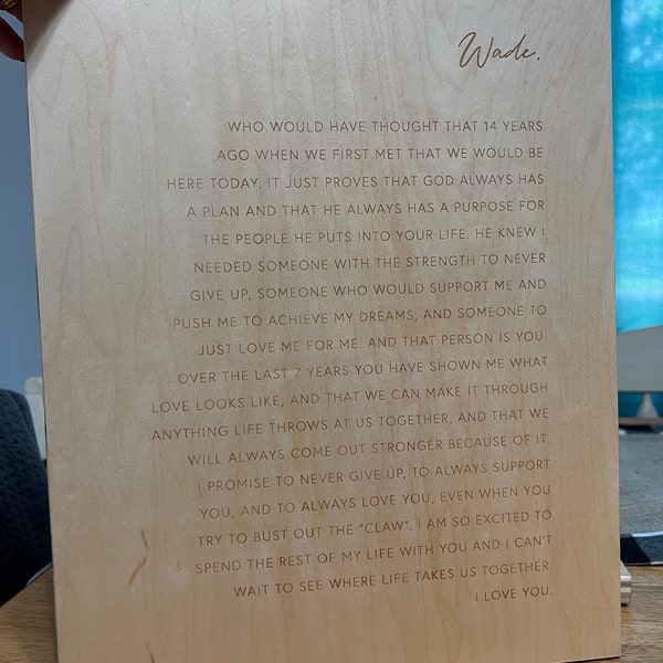 Wood Wedding Vows Set of TWO Custom Wall Hangings • Modern Vows Art ...