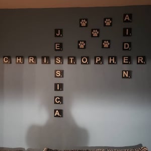 Paw Prints Scrabble Tiles Wall Art Wooden - Etsy