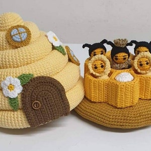 Beehive With Bees Crochet Pattern - Etsy
