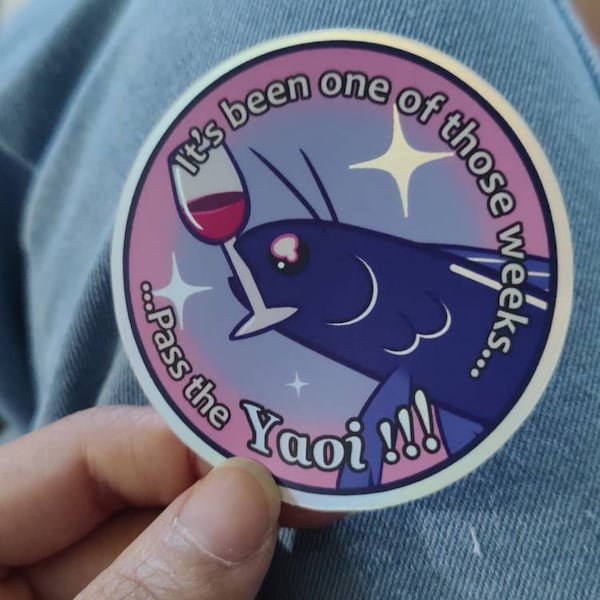 PASS THE YAOI ~ Holo Fish Sticker - Etsy