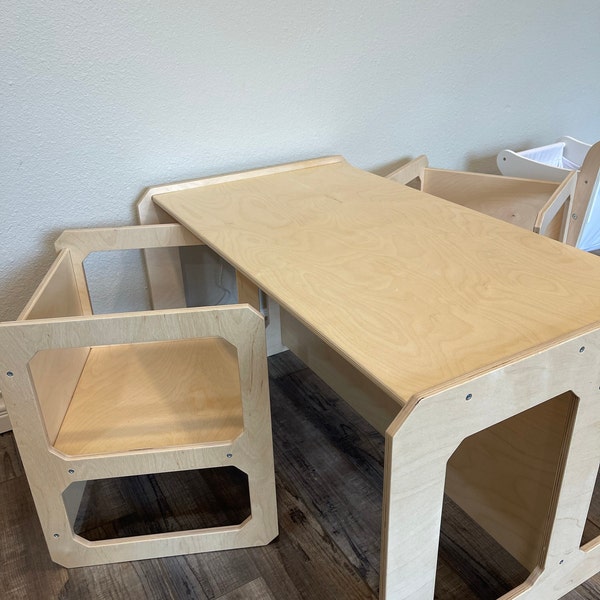 Montessori Table, Toddler Table Set Weaning Table and Chairs Montessori ...