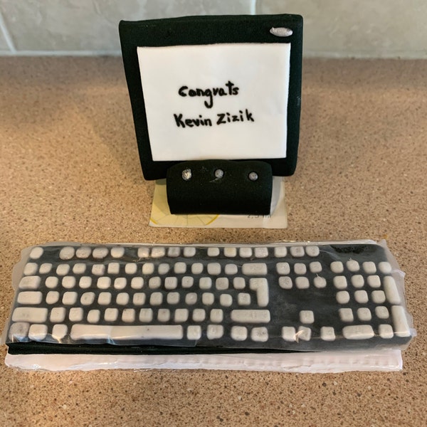 Fondant Computer Cake Topper - Fondant Laptop - Fondant Keyboard - Programmer Topper - Laptop ...