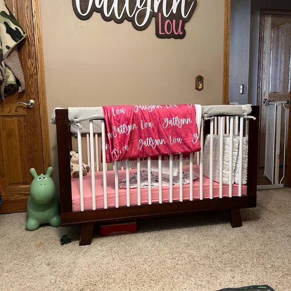 Personalized Baby Crib Sheet Boy Monogrammed Fitted Crib Sheet Girl ...