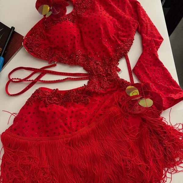 Made to Order Custom Made Latin Dress Women Girls 40 Colors Fringe ...
