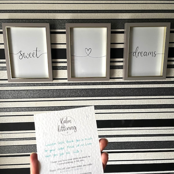 Set of 3 Sweet Dreams Prints, Bedroom Prints, Above Bed Decor, Love ...