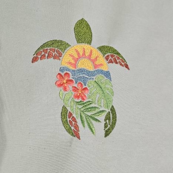 Sea Turtle Embroidery Design, Landscape Machine Embroidery, Tortoise ...
