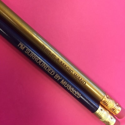 This is a Magic Wand Engraved Pencils Set in Gold. Back to School ...