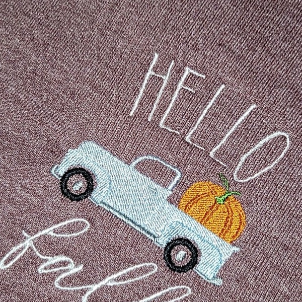 Hello Fall Embroidered Crewneck Sweatshirt - Adult Unisex Fall Crewneck ...