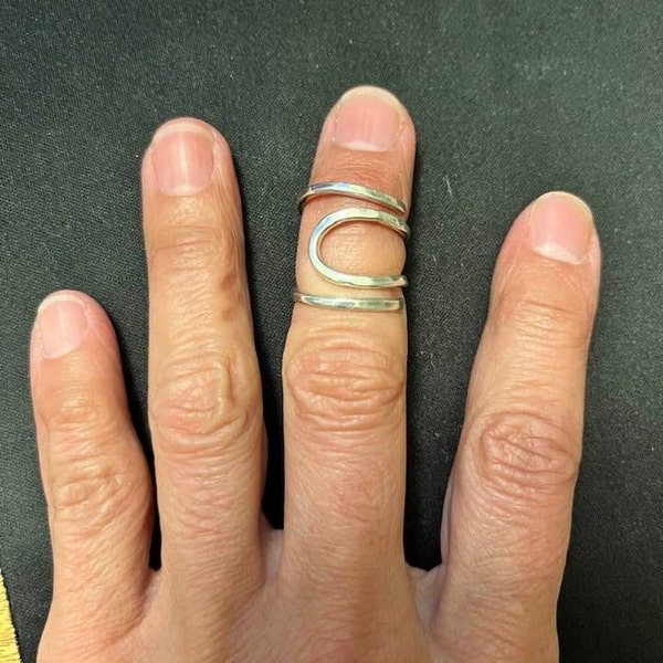 Sterling Silver or Bronze Finger Splint Ring for Sideways Bending - Etsy