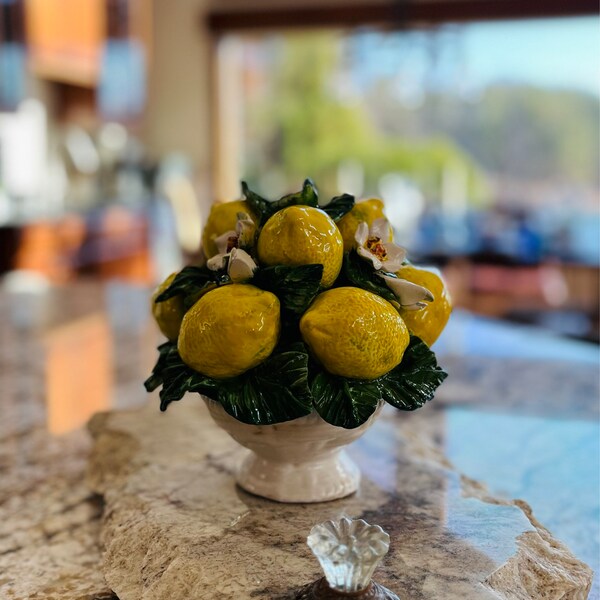 Italian Ceramic Lemon Decorations for Kitchen - Hand Painted Kitchen ...