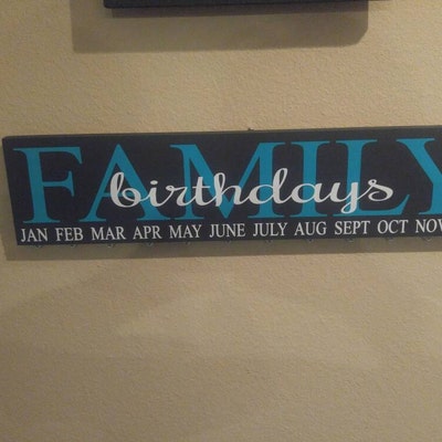 Family Birthdays Sign, Family Celebrations Sign, Birthday Sign - Etsy ...