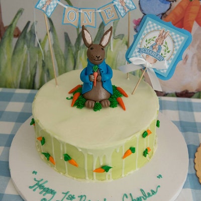 Peter Rabbit Cake Topper Set Cake Bunting & Topper Set Spring Bunny ...