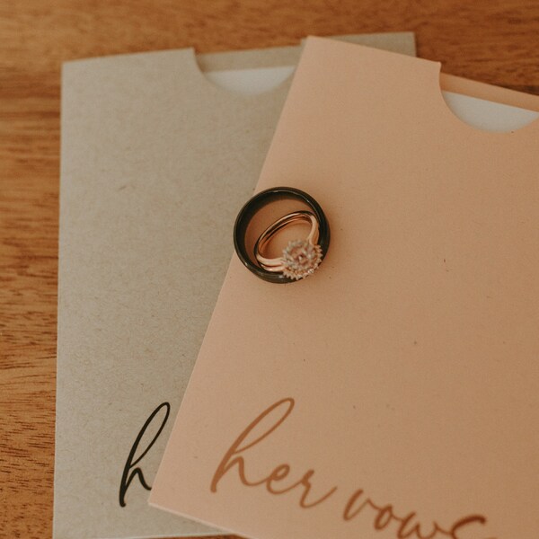 Cursive Vow Cards, Vow Renewal Cards, Vow Cards, His Vows, Her Vows ...