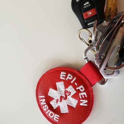 Medical Alert Tag epi-pen Inside Label Red White - Etsy