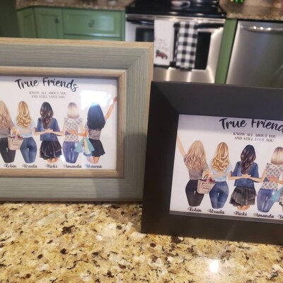 Friendship Print Best Friend Gift for Her Five Friends Gift - Etsy