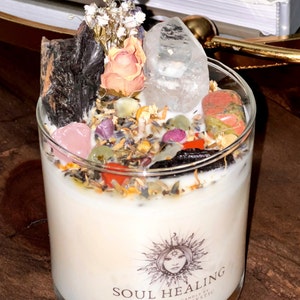 Soul Healing Intention Candle Packed With Crystals Herbs and - Etsy