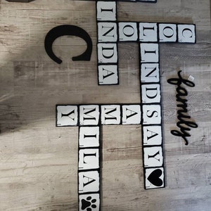 White Distressed Scrabble Wall Tiles Farmhouse Scrabble - Etsy