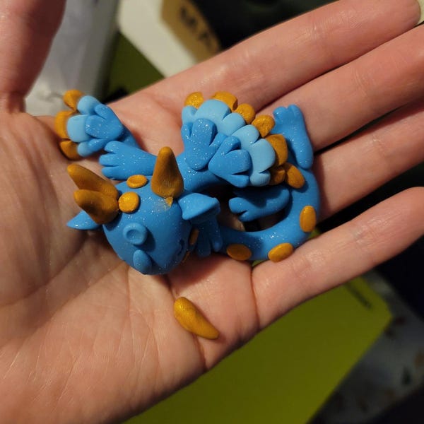 Dragon Figurine | Polymer Clay Dragon, Gift Fantasy Polymer Clay ...