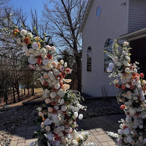 W8ft X H8.53ft Rollable Artificial Pink Rose Arch Wedding Decoration ...