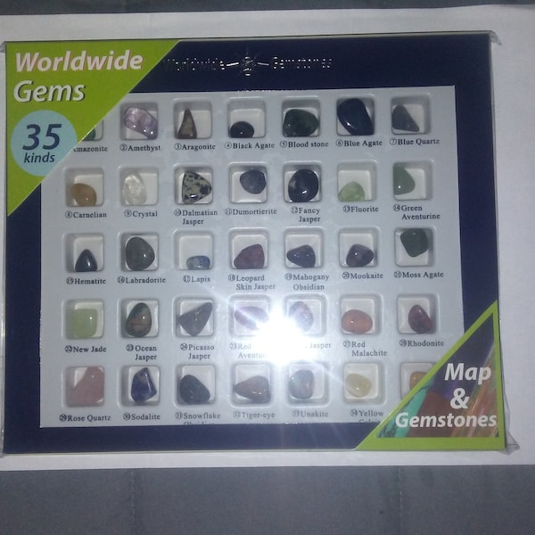 Gemstone Collector Kit: 35 Mixed Stones, Identification Map - Etsy