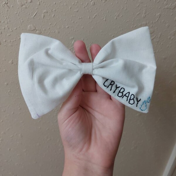 Cry Baby Tear Inspired Embroidered Hair Bow - Etsy