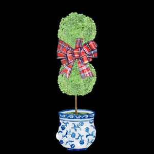 Chinoiserie Topiaries Pink Door PNG // Blue and White Decor ...