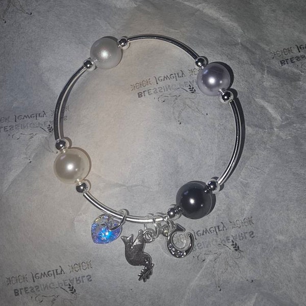 Minimalist 925 Sterling Silver Blessing Pearls Bracelet, White Crystal ...