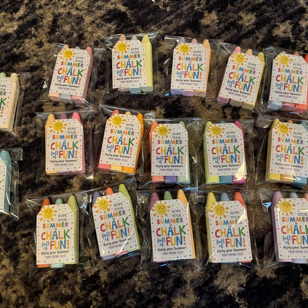 Chalk Full of Fun Tags Summer Gift End of School Year Favor Classroom ...