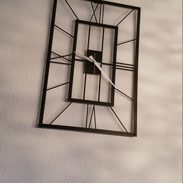 Metal Wall Decor, Metal Wall Art, Rectangle Design Metal Wall Clock ...