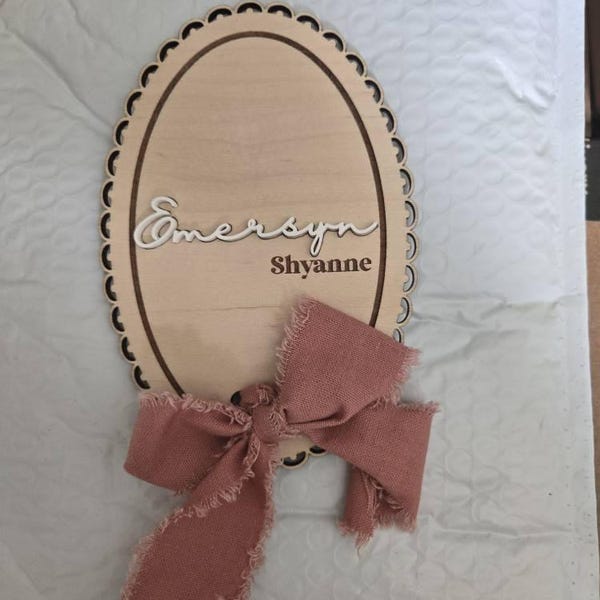 Birth Announcement Sign, Bow Birth Announcement Sign, Hospital Name ...