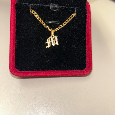 Gold Bubble Initial Necklace - Etsy