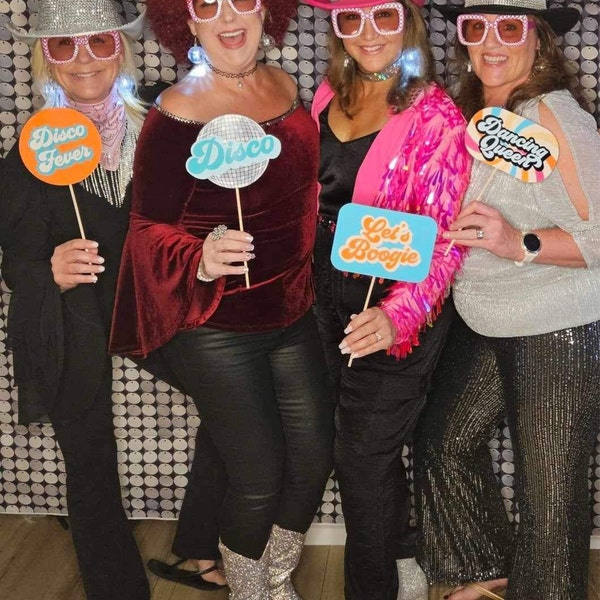 Retro Disco Theme Photo Prop, Disco Theme Party Supplies, Pink Groovy ...