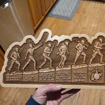 Personalized USMC Marine Corps Flag Plaque in Solid Maple or Cherry ...