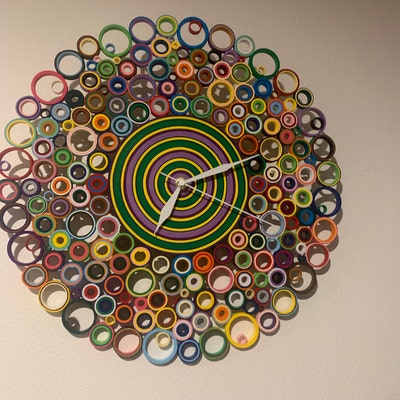 Large Wall Clock Paper Clock Colorful Clock 20 Inch Clock - Etsy