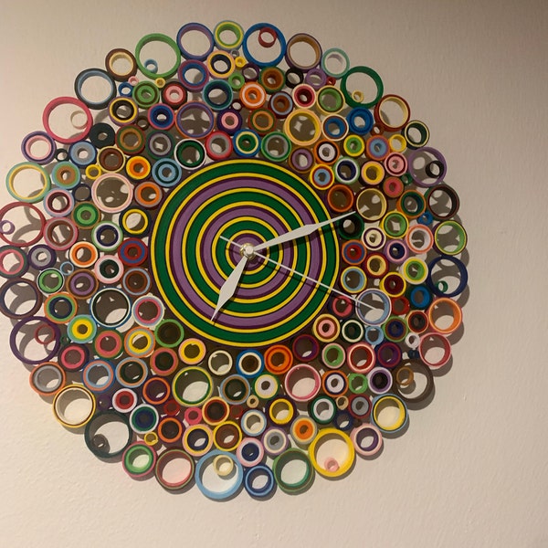 Wall Clock, Paper Clock, Colorful Clock, First Anniversary Gift, Paper ...