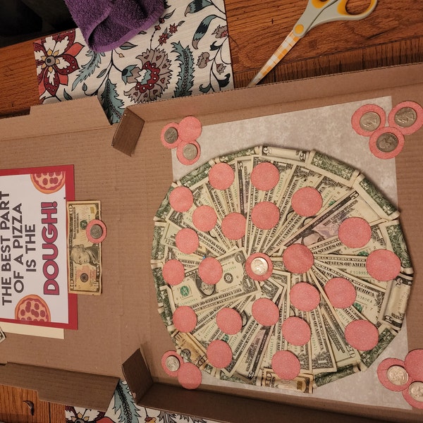 The Best Part of A Pizza is the Dough Sign, Pizza Box Money Sign, Money ...