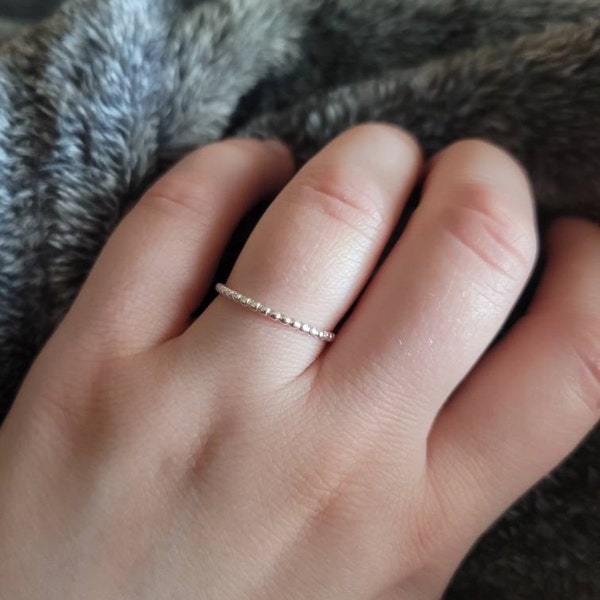 Sterling Silver Ball Bead Ring, Silver Bubble Ring, Beaded Rings for ...