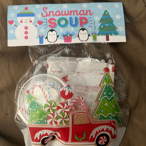 Snowman Soup Bag Topper Printable Snowman Soup Labels Digital Snowman ...