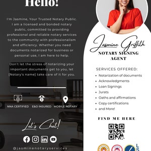 Price List Template, Scan to Pay, Notary Business Templates, Notary ...