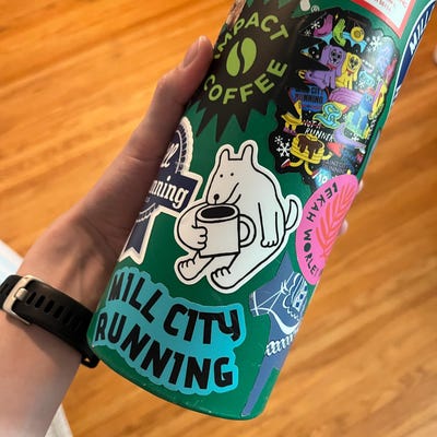 Coffee Dog Vinyl Sticker - Etsy