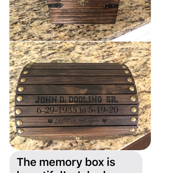 In Memory Box - Personalized Wooden Keepsake Box - Memorial Box - in ...