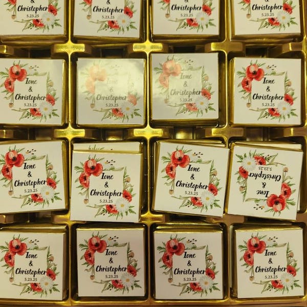 50 Custom Logo Chocolate, Personalized Your Own Logo or Photo, Gold or ...